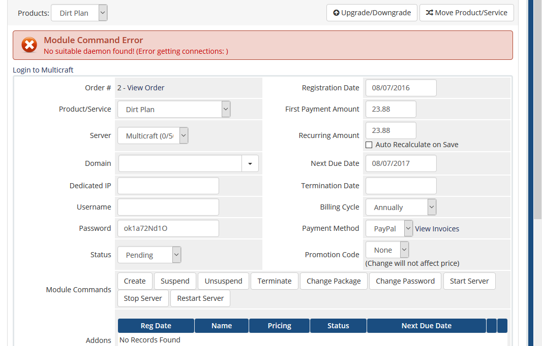 Issues With WHMCS and Multicraft :c | SpigotMC - High Performance Minecraft