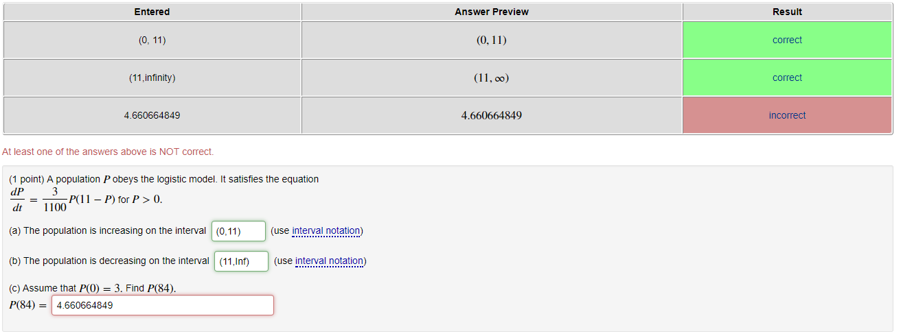 Solved Entered Answer Preview Result 0,11) correct | Chegg.com