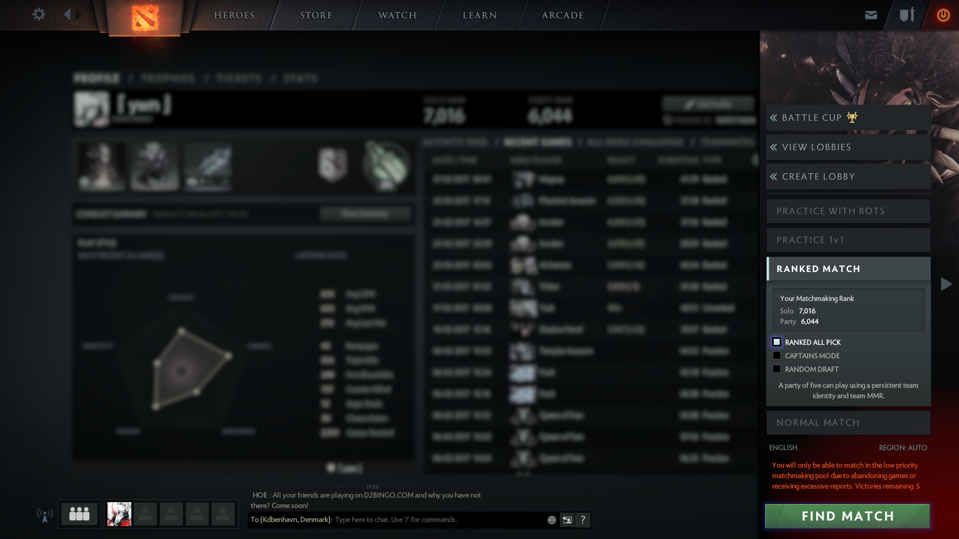 Lowprio after playing only 3 or 5 man party queue winstreak : r/DotA2