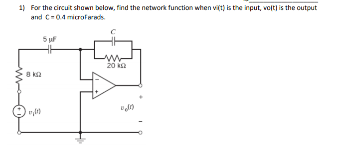 Solved 1) For the circuit shown below, find the network | Chegg.com