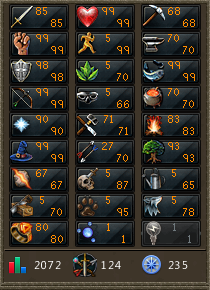 Selling Rs3 main account lvl 124 in f2p,130's in p2p with obsidian lava ...