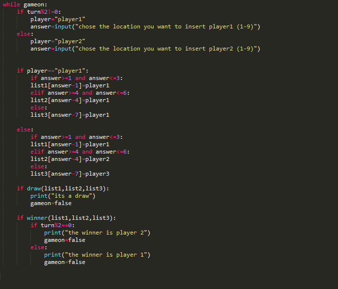 Tic Tac Toe Indentation Help