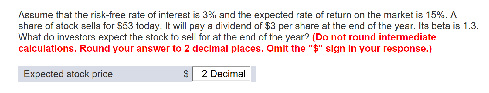 Solved Assume that the risk-free rate of interest is 3% and | Chegg.com