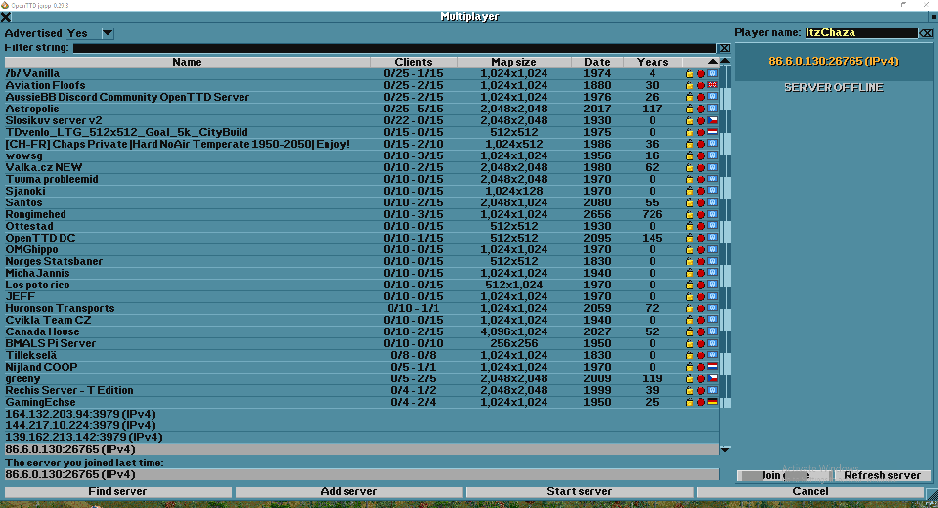 Openttd server issues : r/openttd