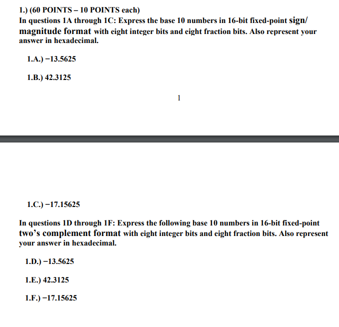 Solved 1.) (60 POINTS- 10 POINTS each) In questions 1A | Chegg.com Solved 1.) (60 POINTS- 10 POINTS each) In questions 1A | Chegg.com