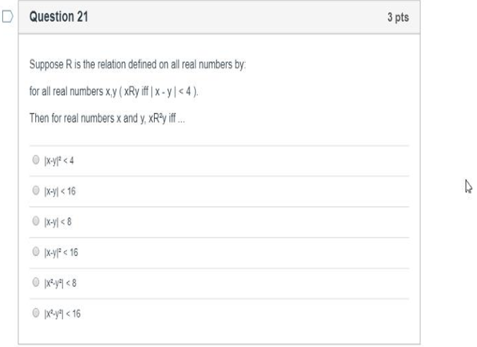 Solved DQuestion 21 3 pts Suppose R is the relation defined | Chegg.com