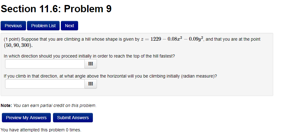 Solved Section 11.6: Problem 9 Previous Problem List Next (1 | Chegg.com
