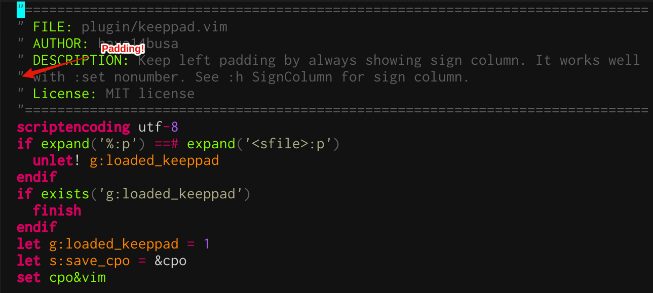 GitHub - vim-scripts/vim-keeppad: Keep padding!