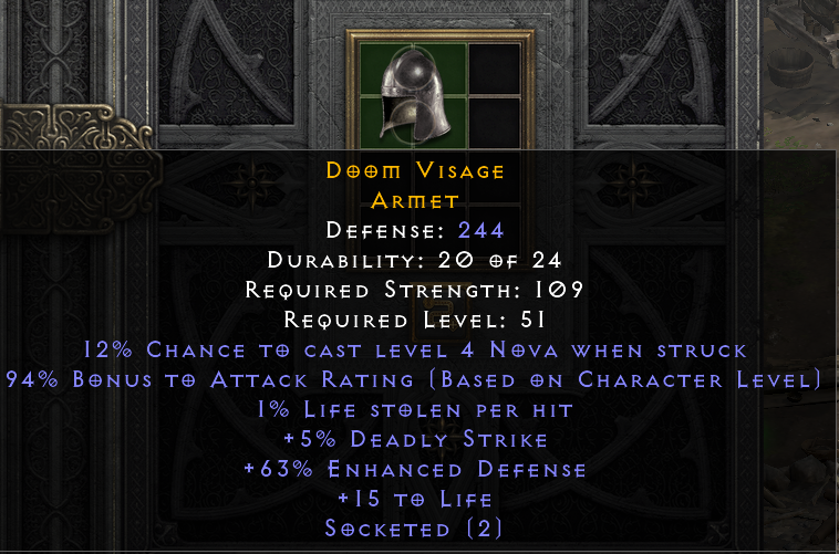 Visio 2os Armet Nova Deadly Strike - Topic - d2jsp