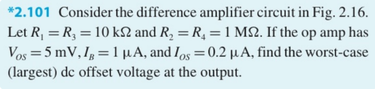 Solved #2.101 Consider the difference amplifier circuit in | Chegg.com
