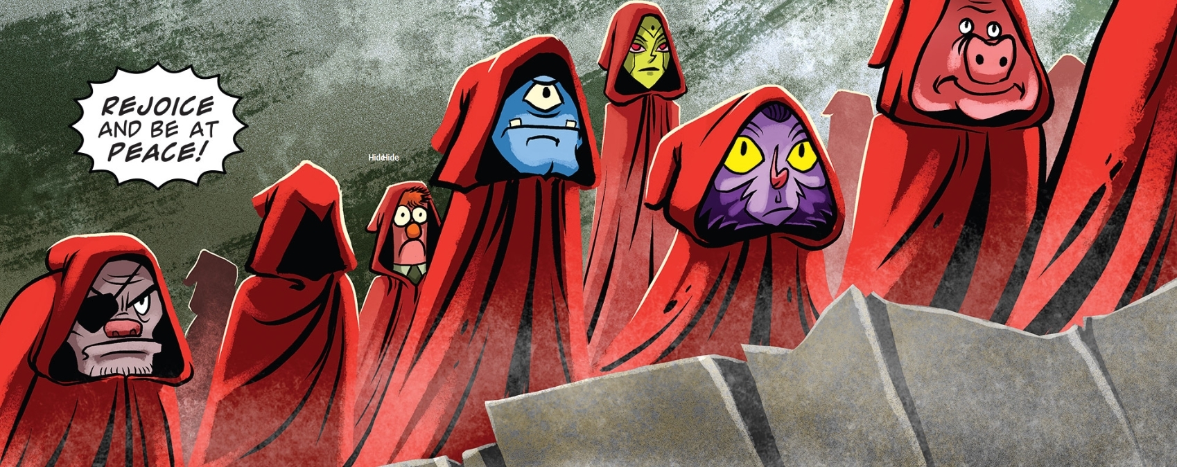 There is Beaker from the Muppets in the background of one of the pages ...