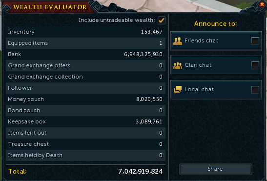 DONOR VOUCHED Insane Maxed RS3/Max Pure OSRS Combo 1x120 7B Bank ...