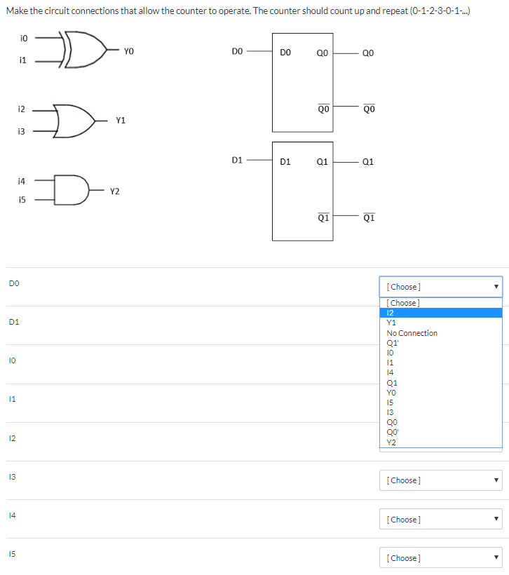 Solved Make the circuit connections that allow the counter | Chegg.com