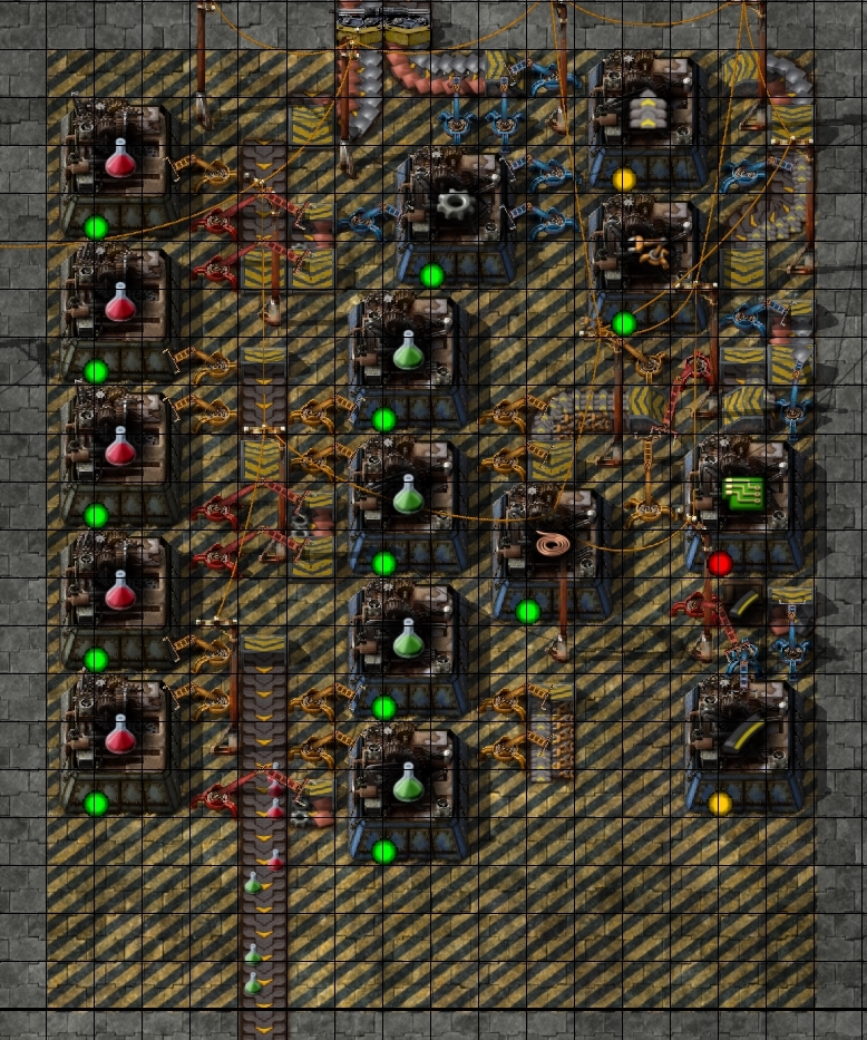 5 - 4 red green science production : r/factorio