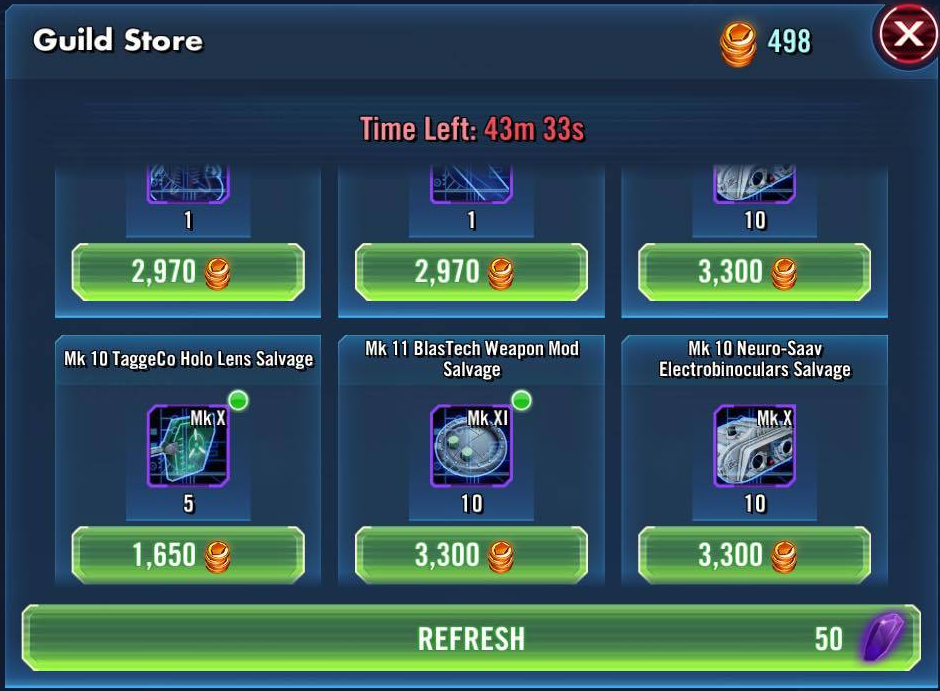 Guild Vendor Gear : r/SWGalaxyOfHeroes