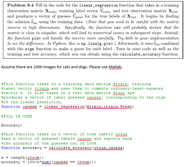 Problem 9.4 Fill in the code for the | Chegg.com