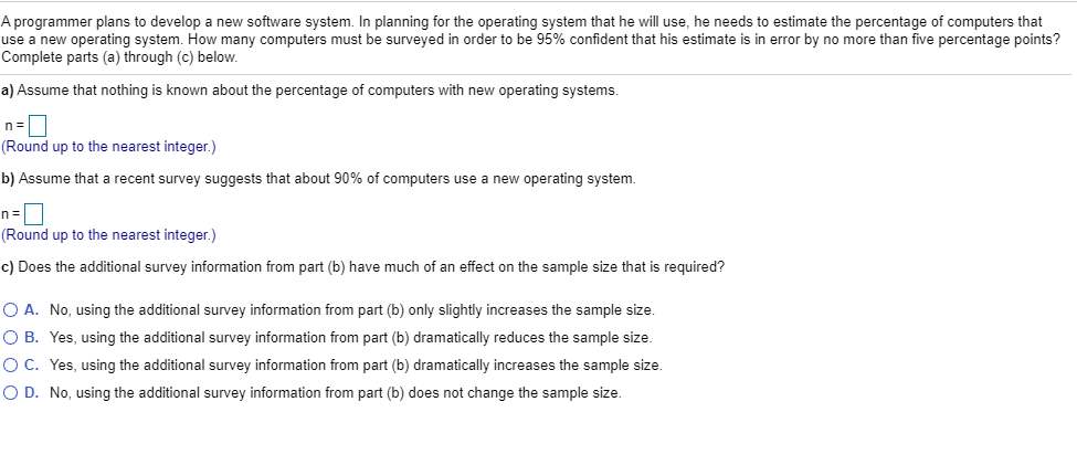 Solved A programmer plans to develop a new software system. | Chegg.com