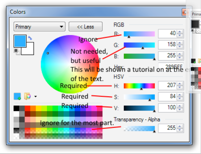 Making a color pallet.