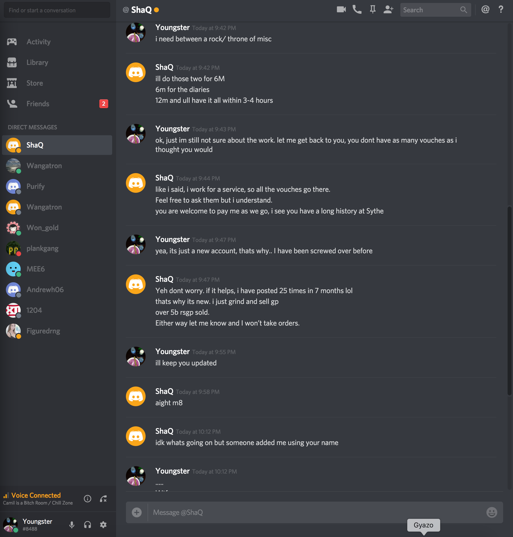 UPAY4DINNER TRYING TO SCAM SYTHE USERS IN MY DISCORD. | Sell & Trade ...