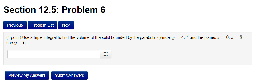 Solved Section 12.5: Problem 6 PreviouS Problem List Next | Chegg.com