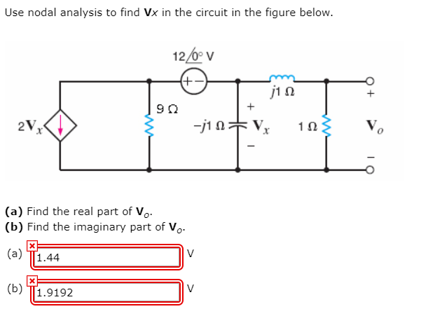 Solved Use nodal analysis to find Vx in the circuit in the | Chegg.com