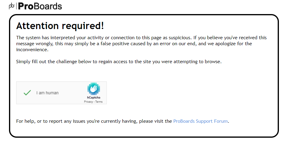 Captchas Refreshing - cannot access site | ProBoards Support