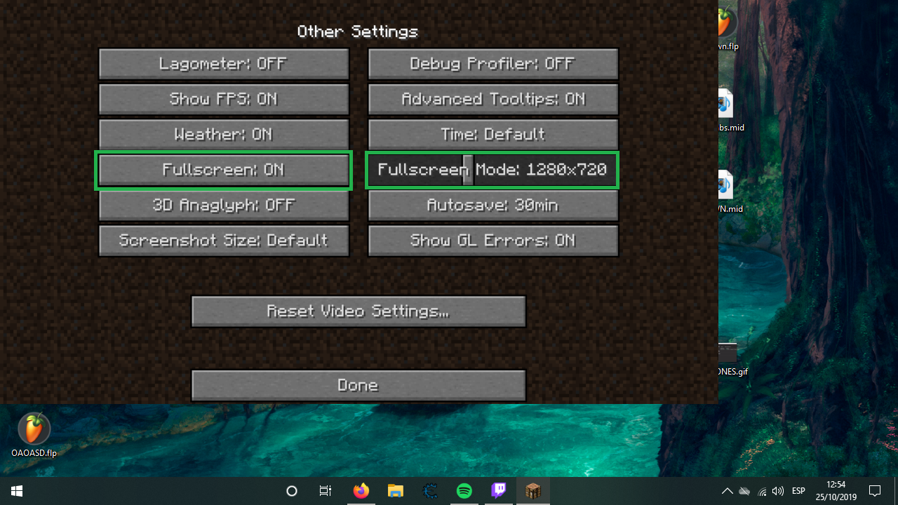Weird resolution problem on optifine : Minecraft