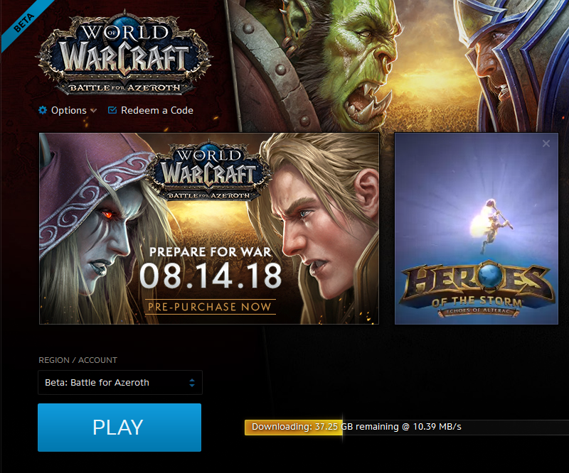 This showed up on my Launcher but apparently it's just Pre-Patch PTR ...