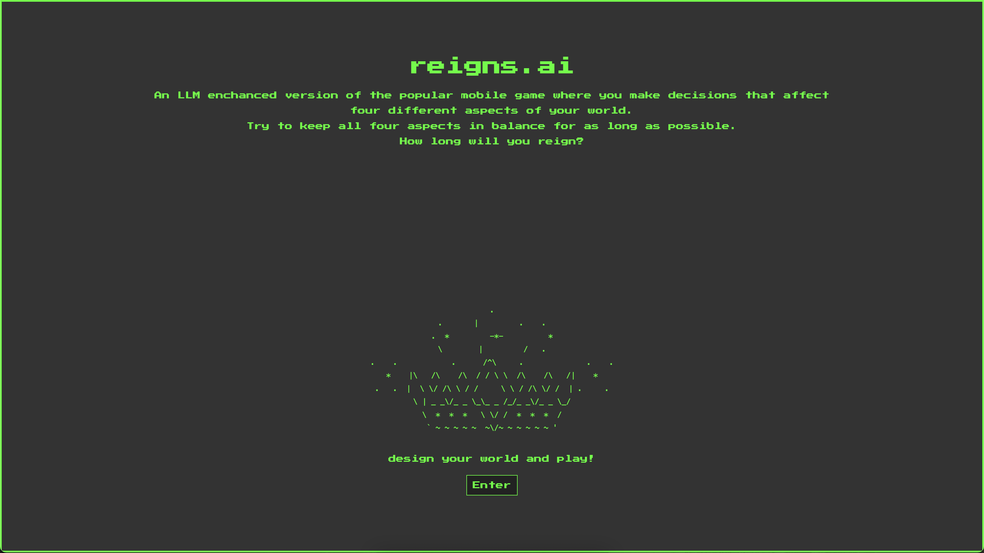 GitHub - yu-jeffy/reigns.ai: LLM driven Reigns RPG, written in React.js
