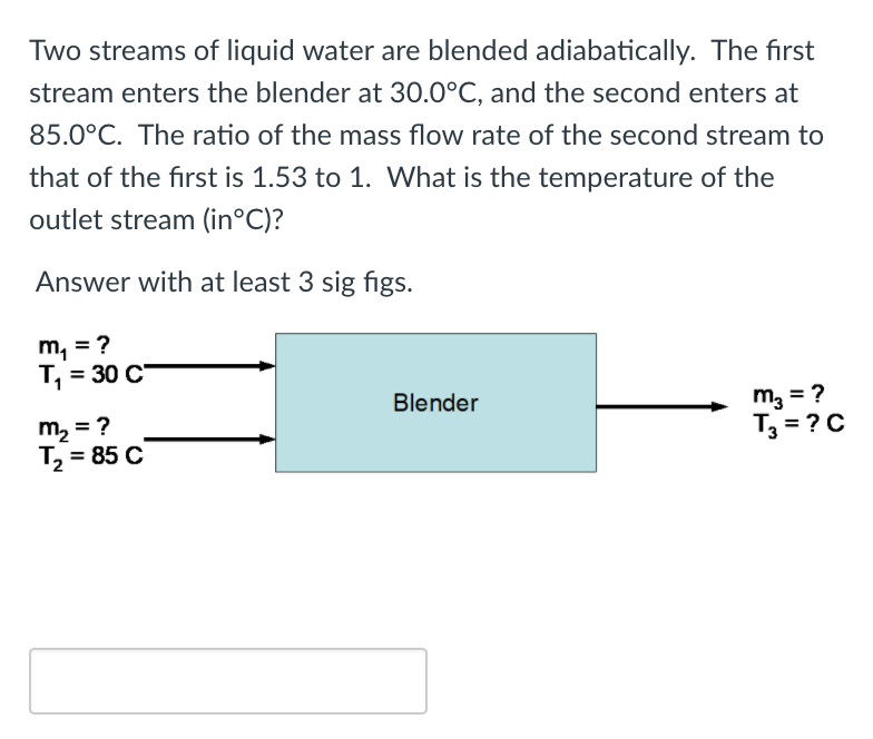 Solved Two streams of liquid water are blended | Chegg.com