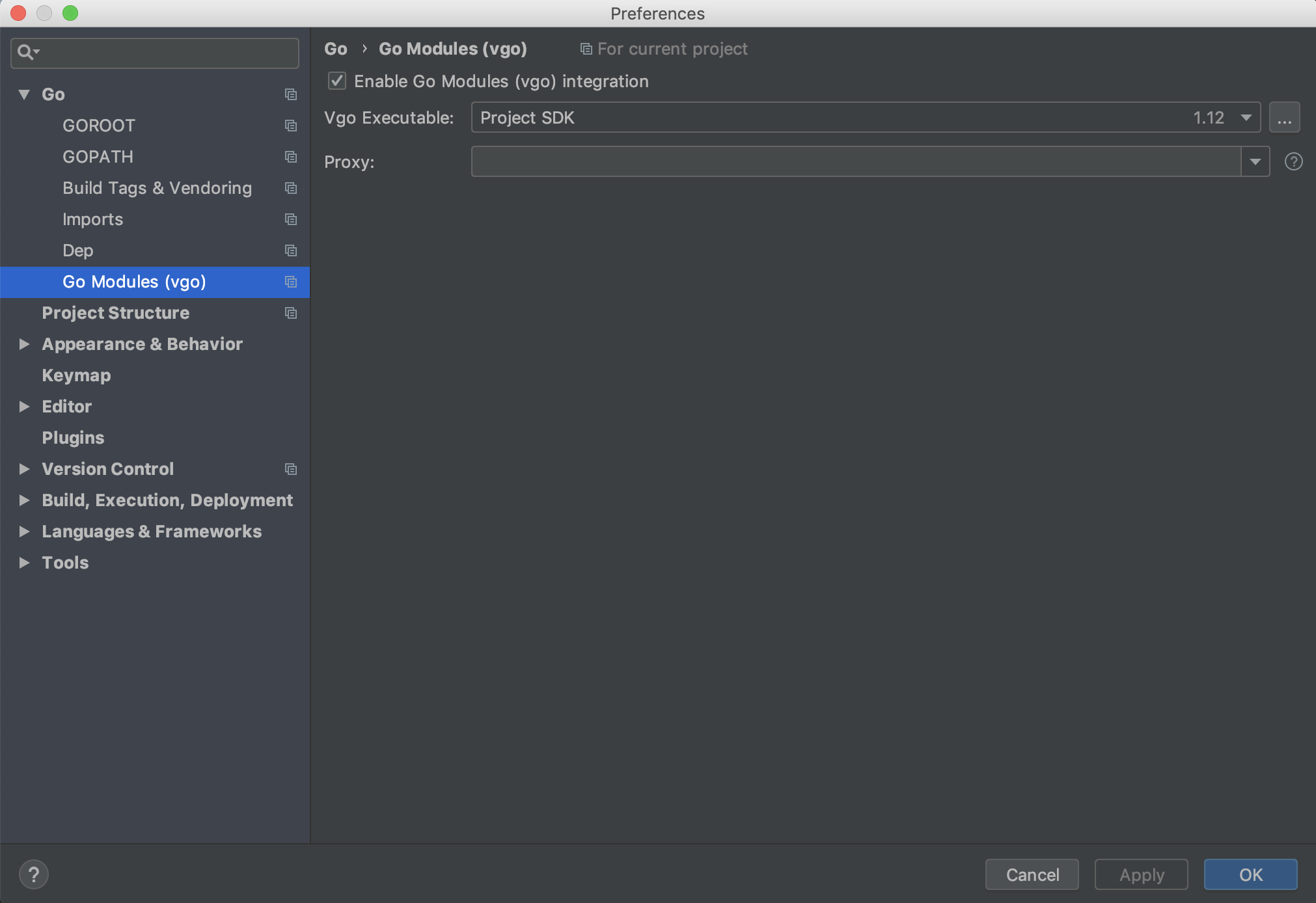 Go言語 + GVM + GoModules + GoLandを利用する際の初期設定 #goland - Qiita