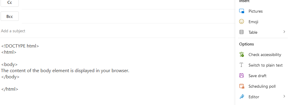 Outlook Web App Displaying HTML as Plain Text - Microsoft Q&A