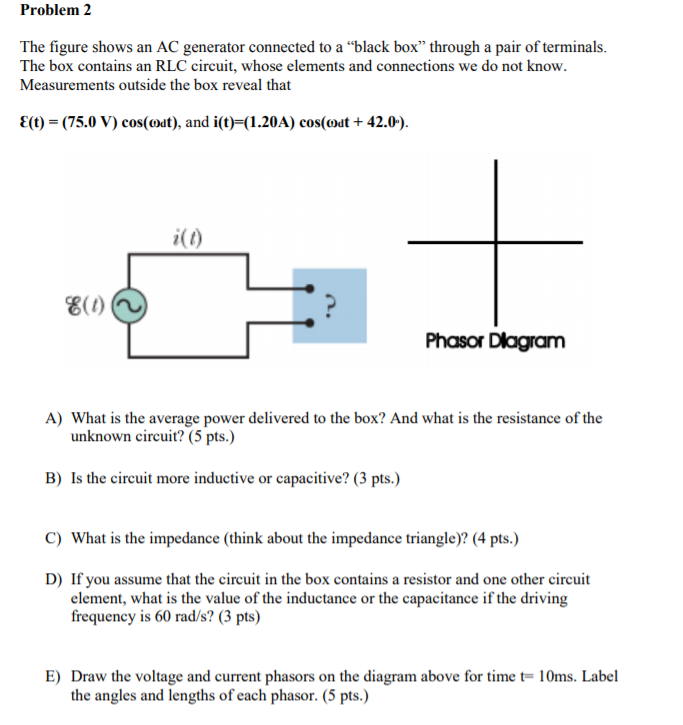 Solved Problem 2 The figure shows an AC generator connected | Chegg.com