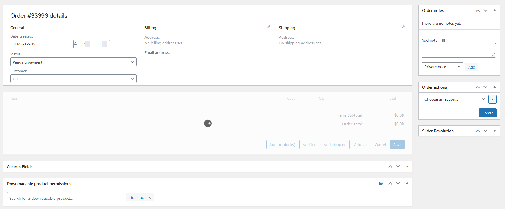 Creating custom “add order” stuck in a loop. | WordPress.org