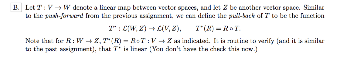 B. Let T:V + W denote a linear map between vector | Chegg.com