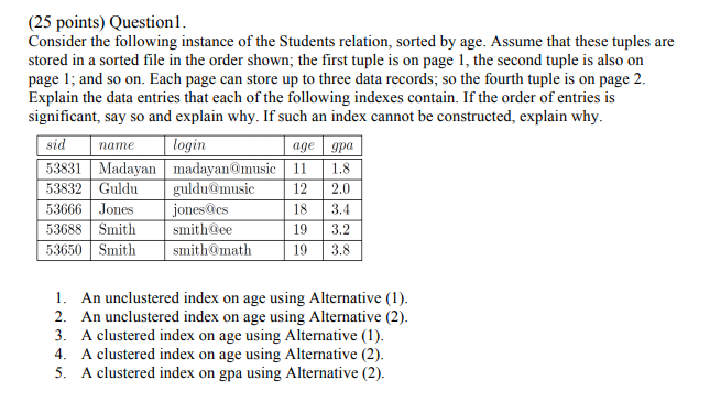 Solved (25 points) Questionl Consider the following instance | Chegg.com Solved (25 points) Questionl Consider the following instance | Chegg.com