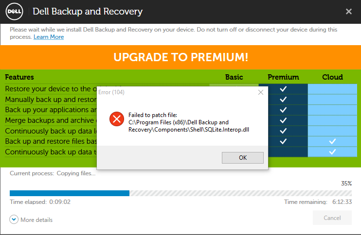 ‎Difficulty Updating Dell Backup & Recovery | DELL Technologies
