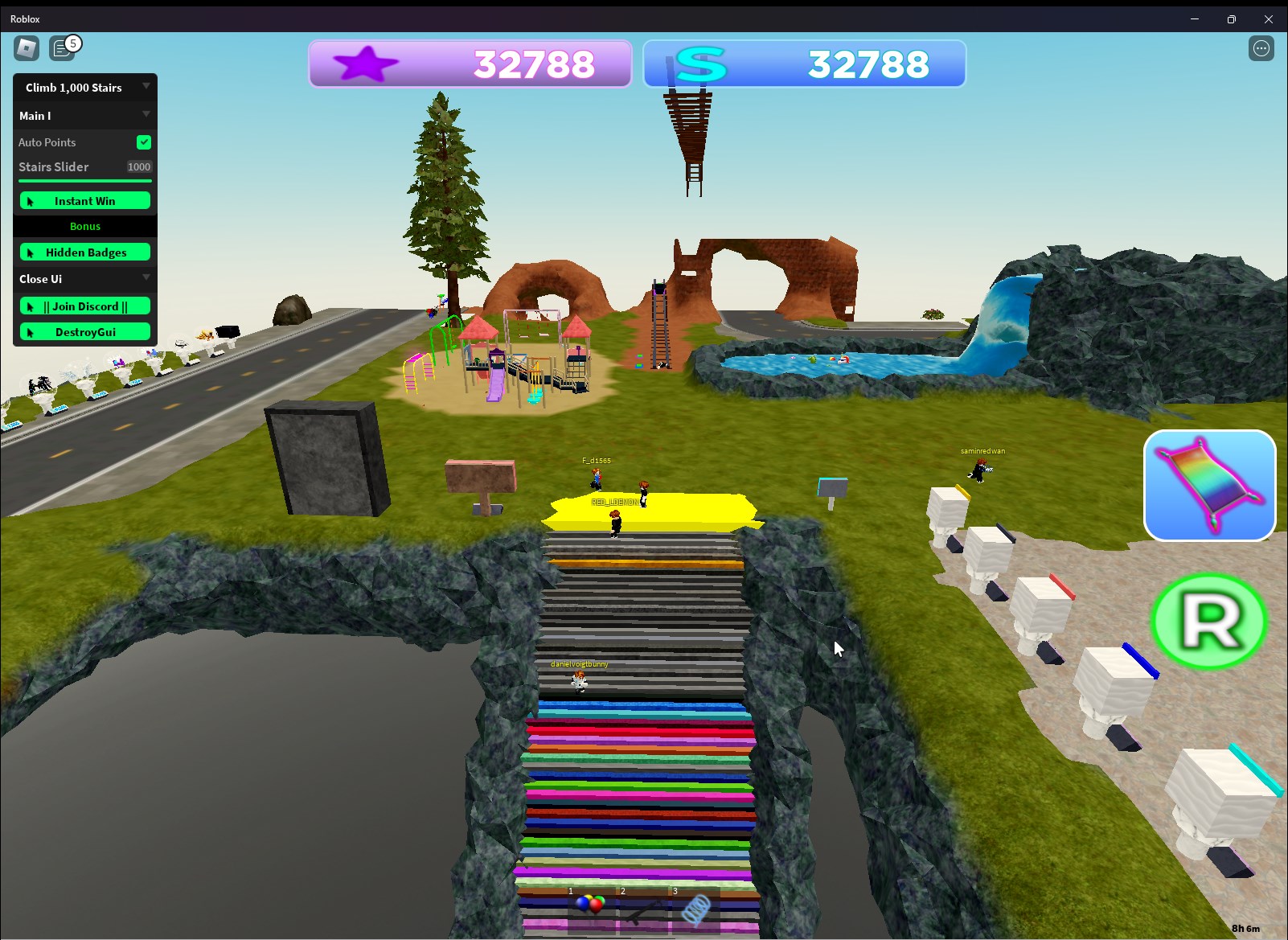 Climb 1,000 Stairs | Hidden Badges n Slider and more — Roblox Scripts | ScriptBlox