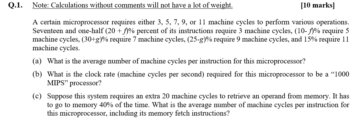 Solved Q.1. Note: Calculations without comments will not | Chegg.com