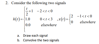 Solved 2. Consider the following two signals 0 elsewhere 0.0 | Chegg.com