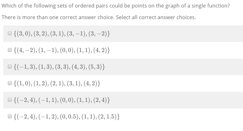 Solved Which Of The Following Sets Of Ordered Pairs Could Be