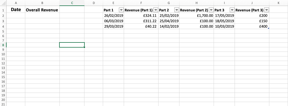 Dynamically Merging Multiple Columns Of Data Into One Column Organised 8245