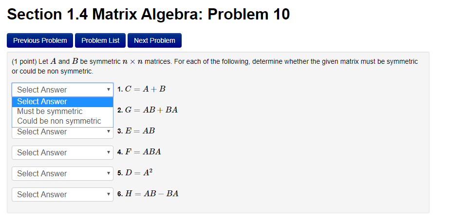 Solved Section 1.4 Matrix Algebra: Problem 10 Previous | Chegg.com