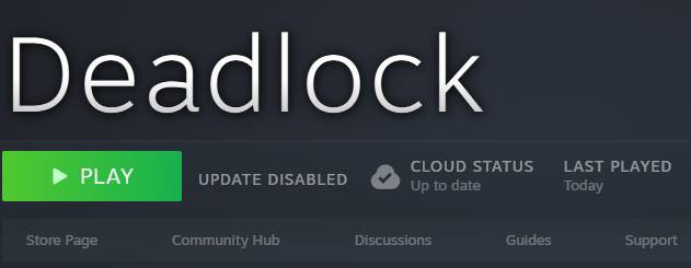 Update Disabled | Deadlock