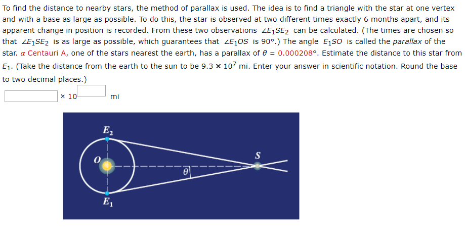 Solved To find the distance to nearby stars, the method of | Chegg.com