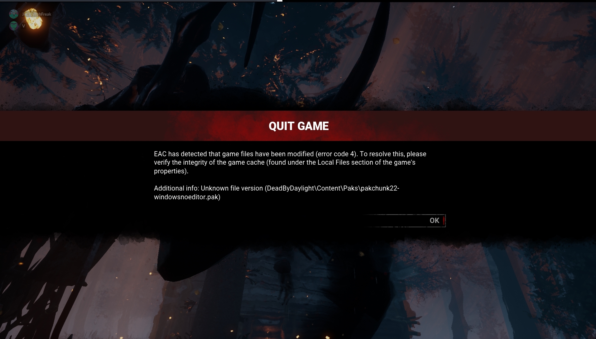 PC: EAC Error Code 4 — BHVR