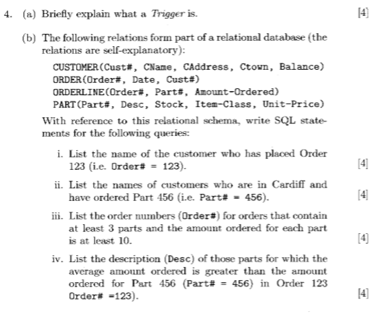 Solved Hi, these are excerpts from a Database Systems past | Chegg.com