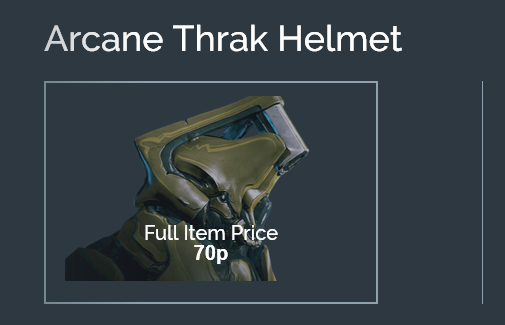 Multiple Arcane Helmets on sale! - PC: Trading Post - Warframe Forums