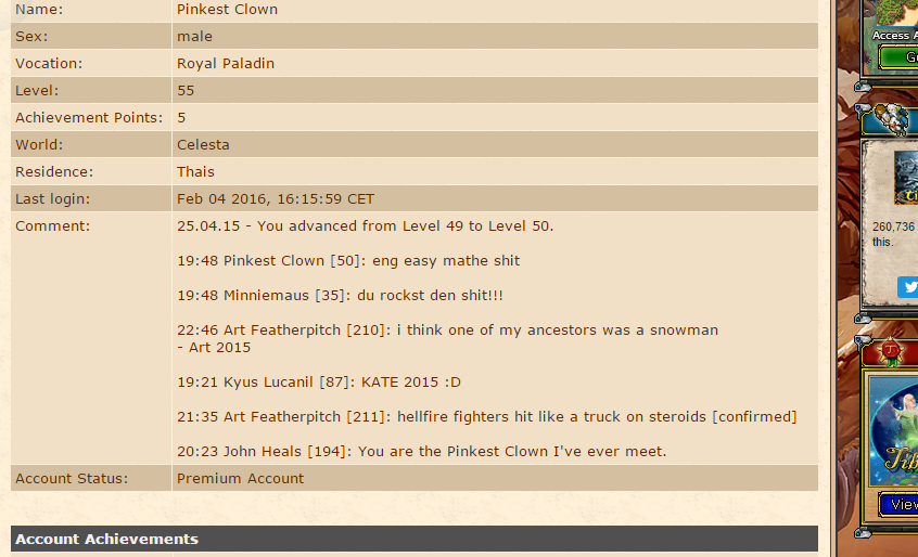 Your Tibia Characters Comments - Yet another untold tale :) | OTLand