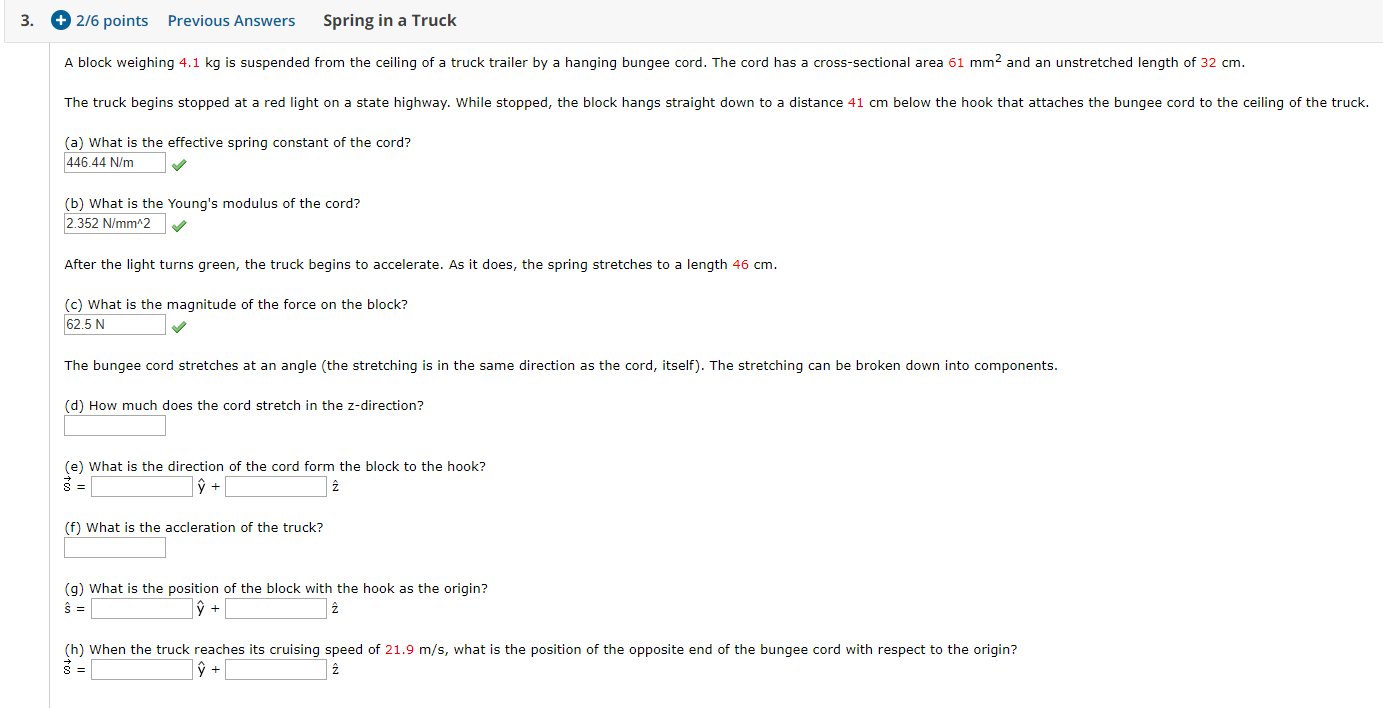 Solved 3. + 2/6 points Previous Answers Spring in a Truck A | Chegg.com Solved 3. + 2/6 points Previous Answers Spring in a Truck A | Chegg.com